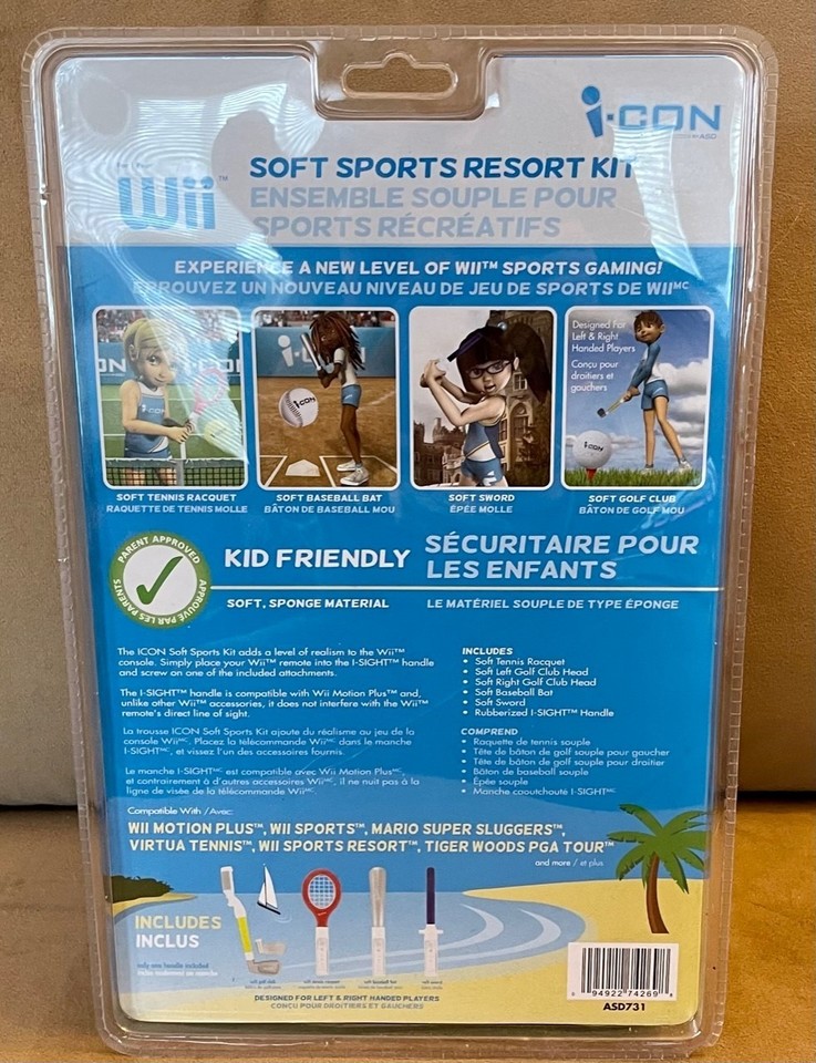 2009 New i-CON Soft Sports Resort Kit Nintendo Wii Resort Racquet Golf ...