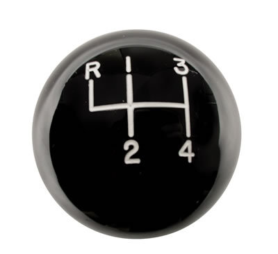 4 speed engraved shift knob BLACK 3/8"-24 fine Buick Olds 442 AMC Mopar ...