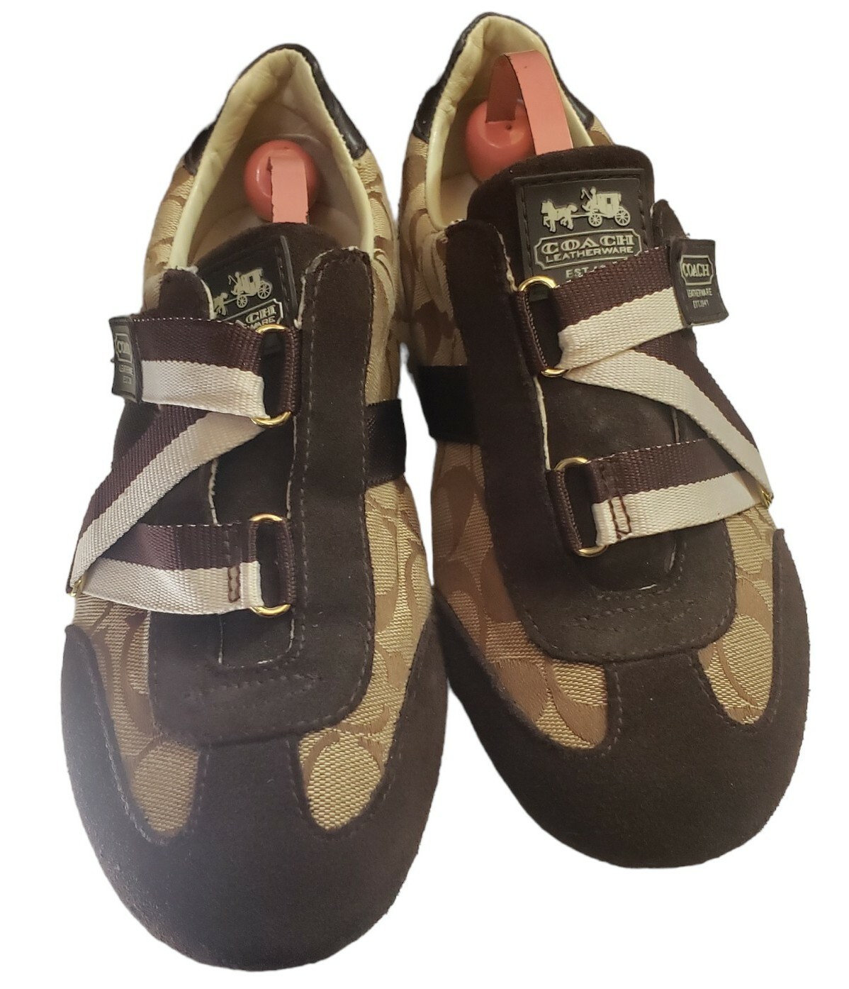 COACH Women's Sneakers Brown Signature LOGO Hook & L… - Gem