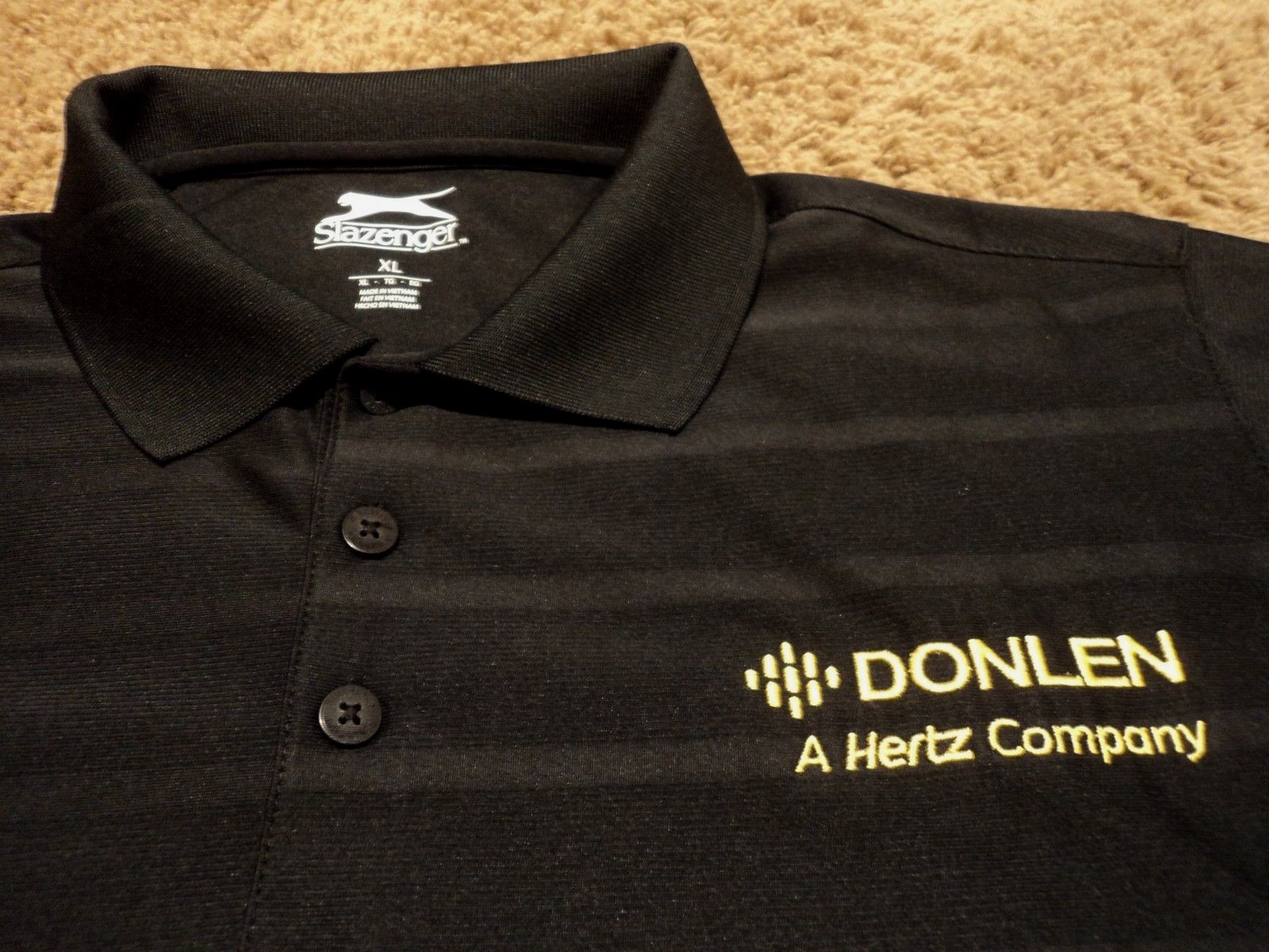 NEW Men's DONLEN FLEET LEASING Hertz Rental Company Uniform Polo Shirt ...