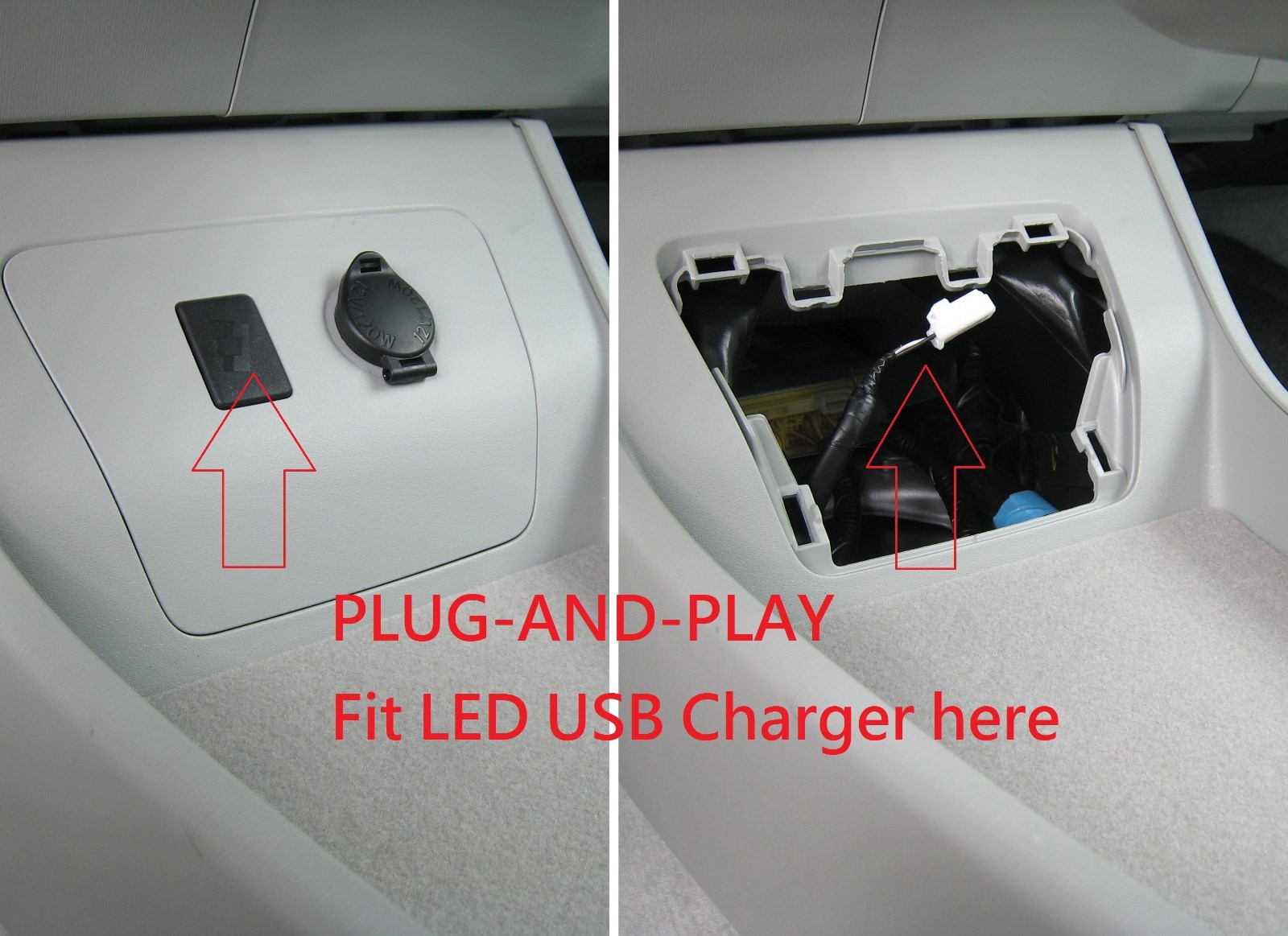 MIT TOYOTA PRIUS 2010-2015 Dual USB port 2.1A OEM power charger PLUG ...