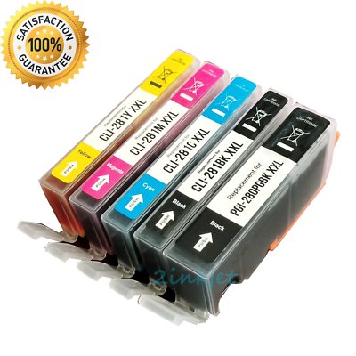 5PK PGI-280 XXL CLI-281 XXL Ink Cartridge for Canon PIXMA TR7520 TR8520 ...