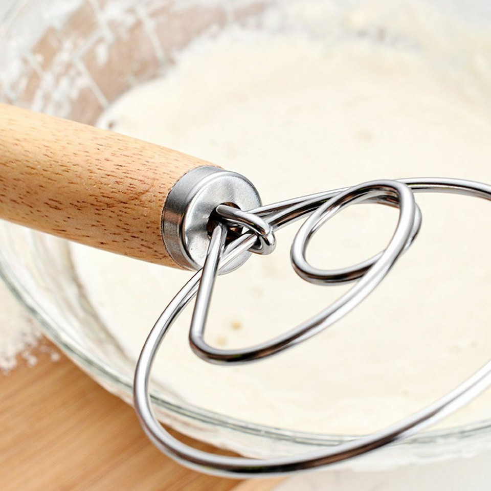 Stainless Steel Danish Dough Whisk Kitchen Dutch Dough Wisk Hand Mixer ...
