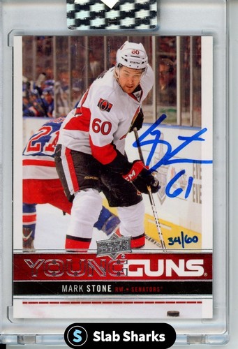 2019-20 UPPER DECK BUYBACKS MARK STONE YOUNG GUNS ROOKIE AUTO /60 | eBay