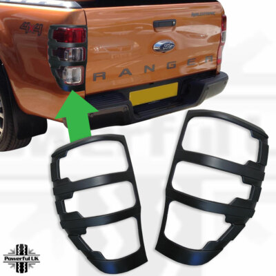 Satin Black Rear Light Covers for Ford Ranger 2012+ | eBay