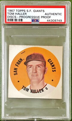 1967 TOPPS SAN FRANCISCO GIANTS DISC TEST ISSUE PSA AUTHENTIC TOM ...