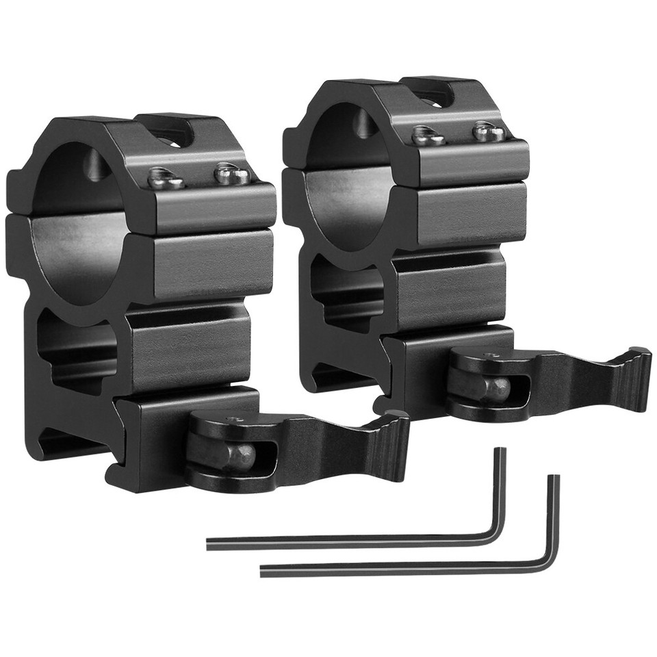 1 inch Riflescope Rings Mount Quick Release Picatinny Rail Scope Rings ...