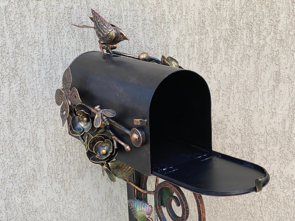 Mailbox Mail Box Orchid Bird Floral Decor Newlyweds Gift Wedding ...
