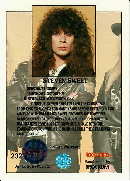 Steven From Warrent Rock Band Sweet