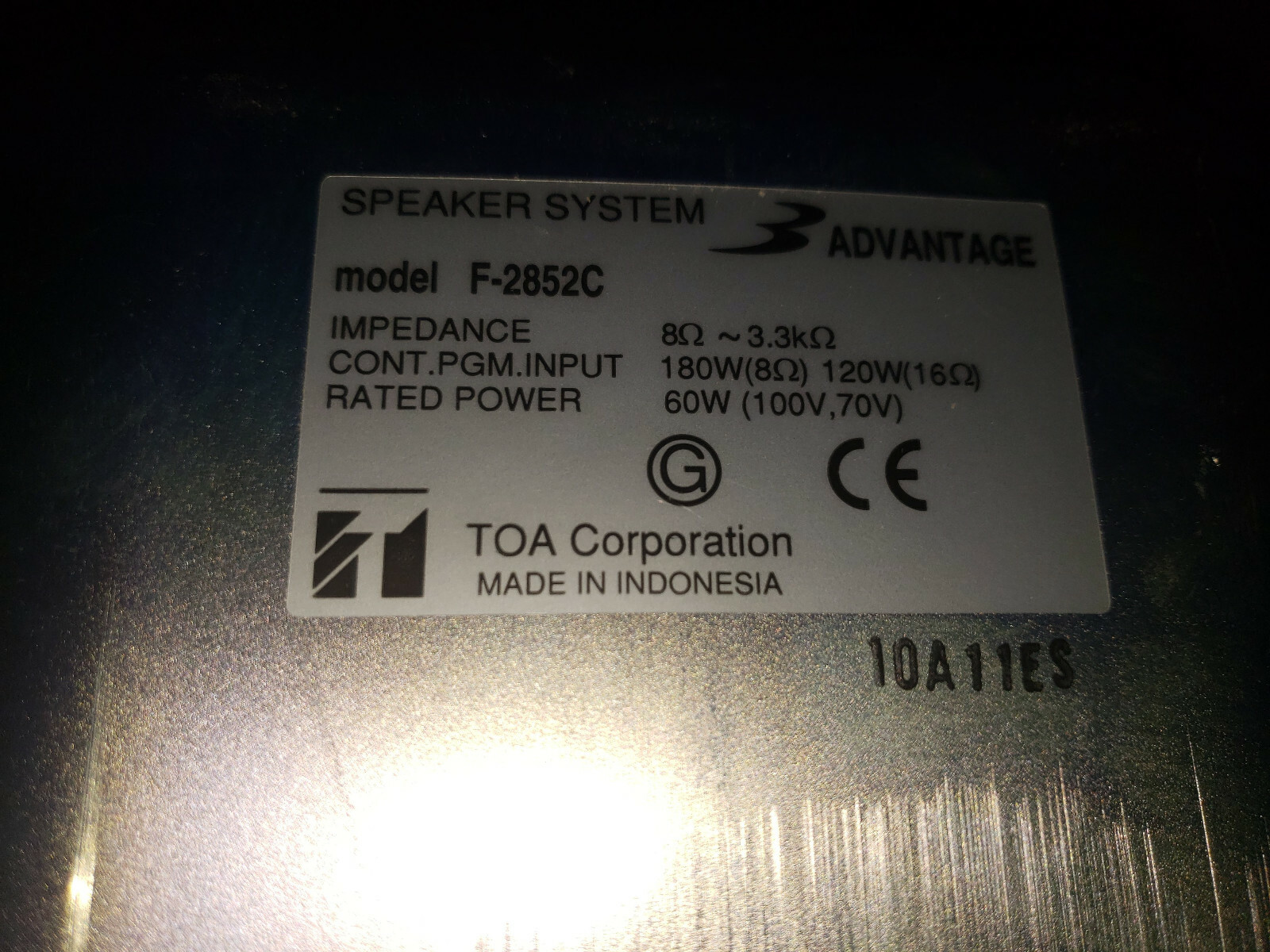 TOA F-2852C - Commercial Bass-Reflex In-Ceiling Speaker Tested Lighty ...