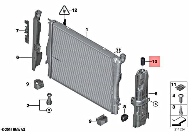 Genuine BMW E81 E82 E84 E87 E90 Radiator Mounting Bracket OEM ...