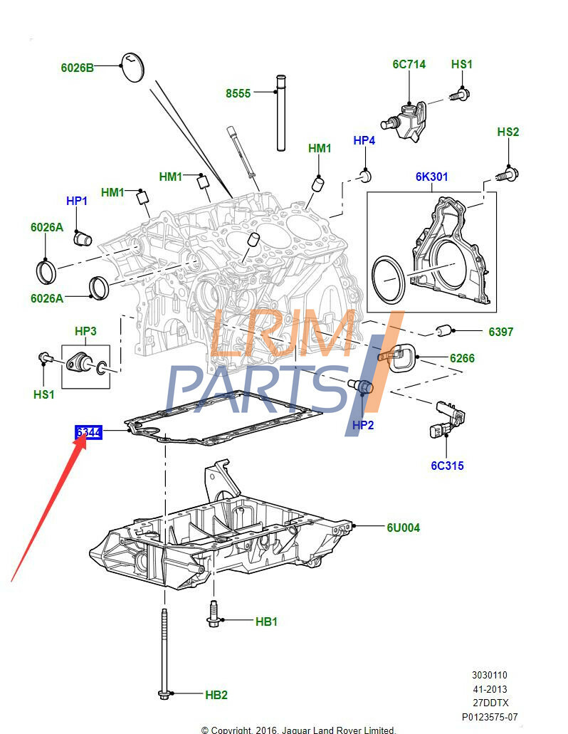 Genuine Land Rover Range Rover Discovery Sport LR3 LR4 OIL PAN GASKET ...
