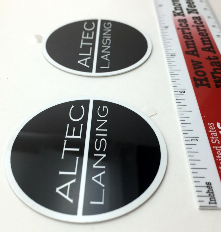 Altec Lansing Speaker Grill Badge Logo Emblem Round Pair Aluminum | eBay