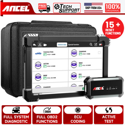 ANCEL X7 Bluetooth OBD2 Scanner Bi-directional Scan Tool All System ...