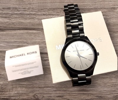 Michael Kors MK8507 Slim Runway 44mm Mens Watch - Black 796483272835| eBay