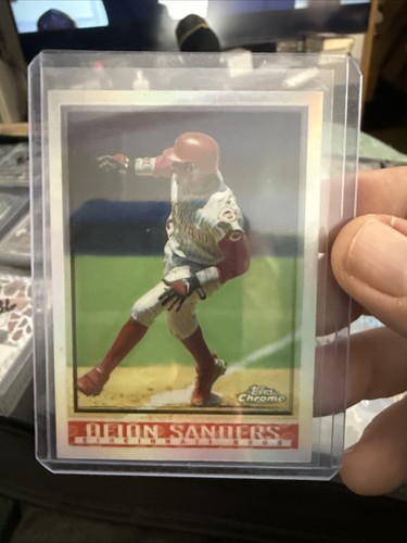 1998 Topps Chrome Deion Sanders #10 Cincinnati Reds Baseball Card ...