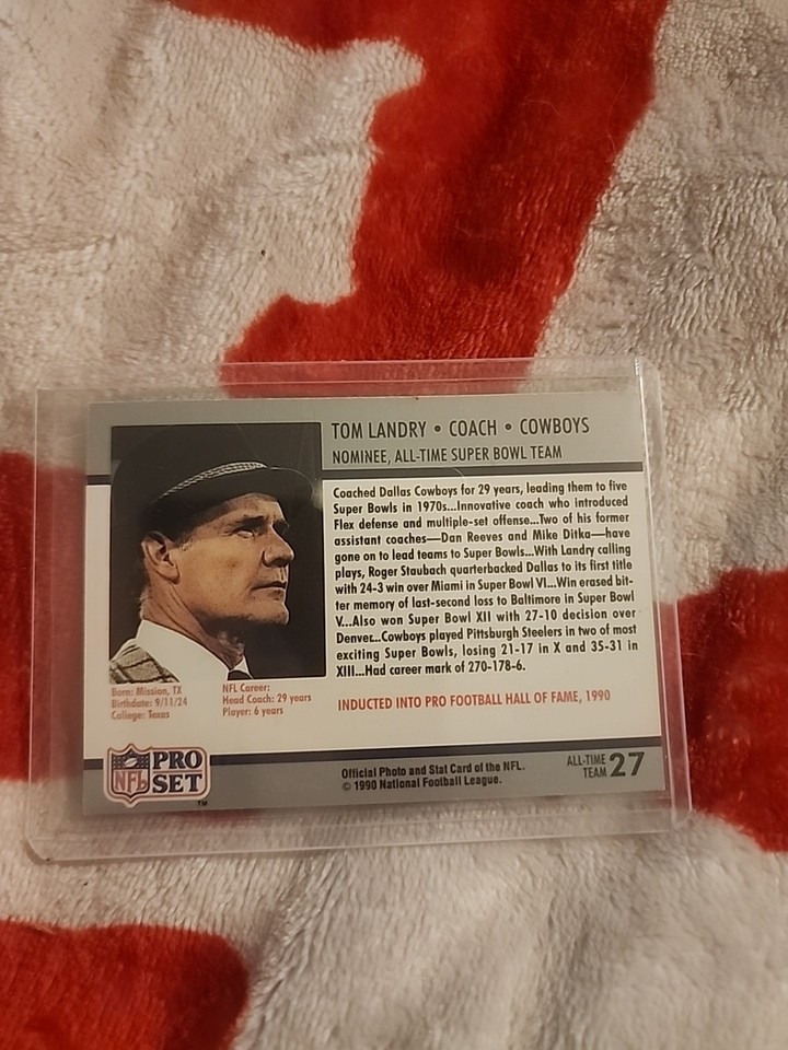 Tom Landry Autograph Football Card | eBay