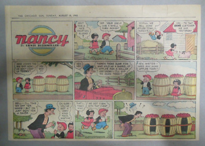 Nancy Sunday Page by Ernie Bushmiller from 9/19/1943 Size 11 x 15 ...