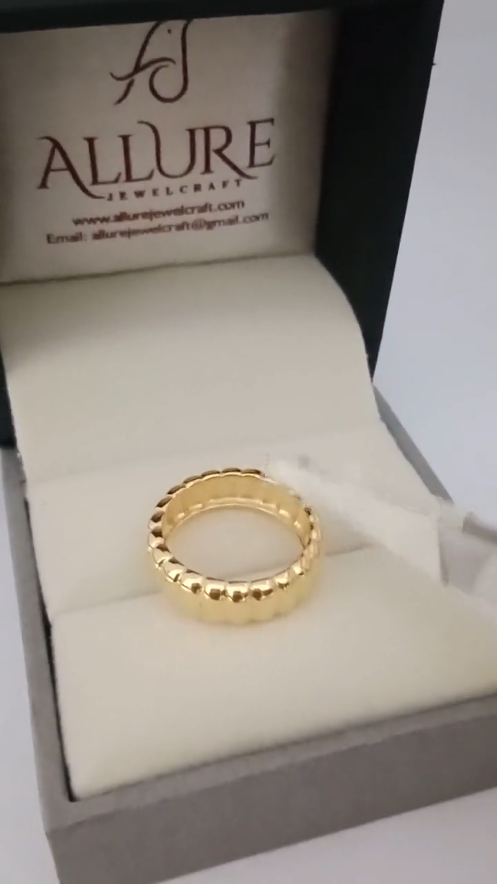 6mm Wide Fluffy Band Ring - Charlotte Band Ring - Ribbed Band Ring ...