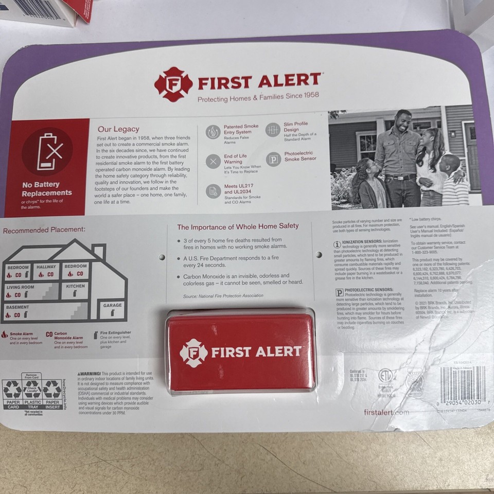 First Alert 2-in-1 Protection Smoke & Carbon Monoxide Alarms2 Pack Open ...