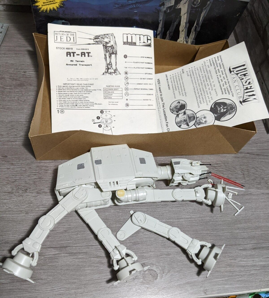 MOSTLY BUILT Vintage 1989 MPC Star Wars Return of the Jedi AT-AT Model ...