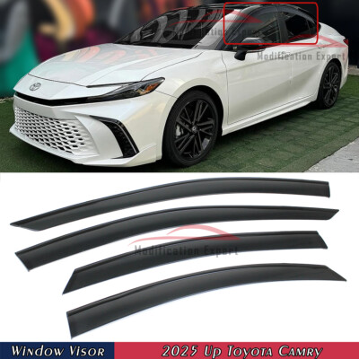 For 2025 Toyota Camry Low Profile Black Trim Smoked Window Visors Rain ...
