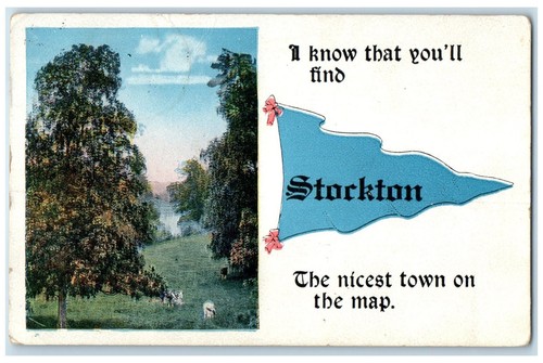 1918 I Know That You'll Find The Nicest Town In Map Stockton KS Trees ...