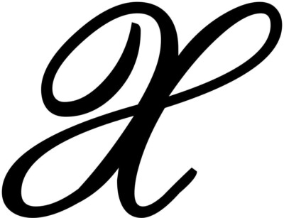 Script Letter X Initial Vinyl Sticker Decal Monogram Elegant Font ...