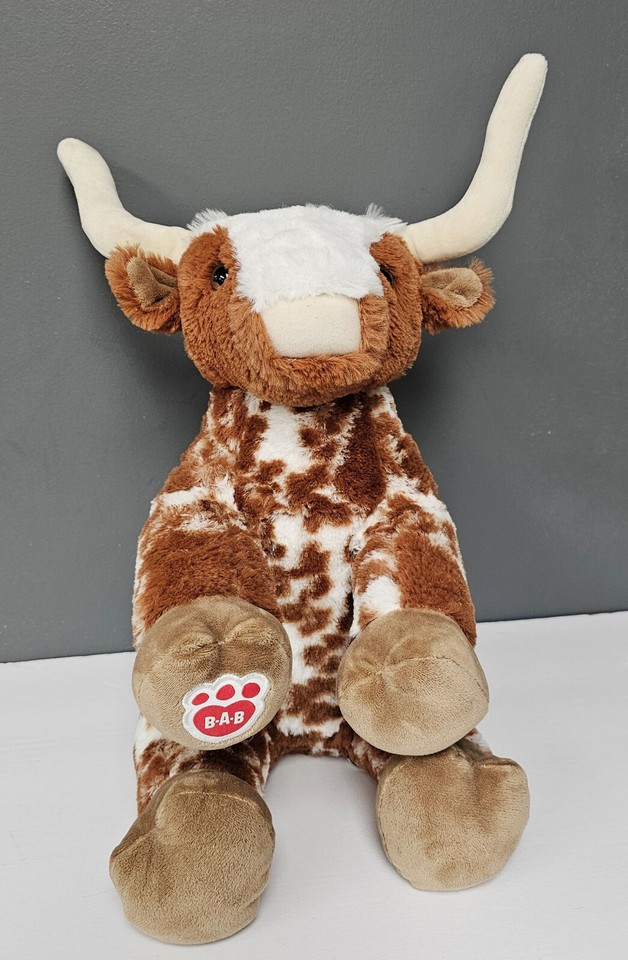 Build A Bear TEXAS LONGHORN STEER BULL Denim Overalls No Sound 12 ...