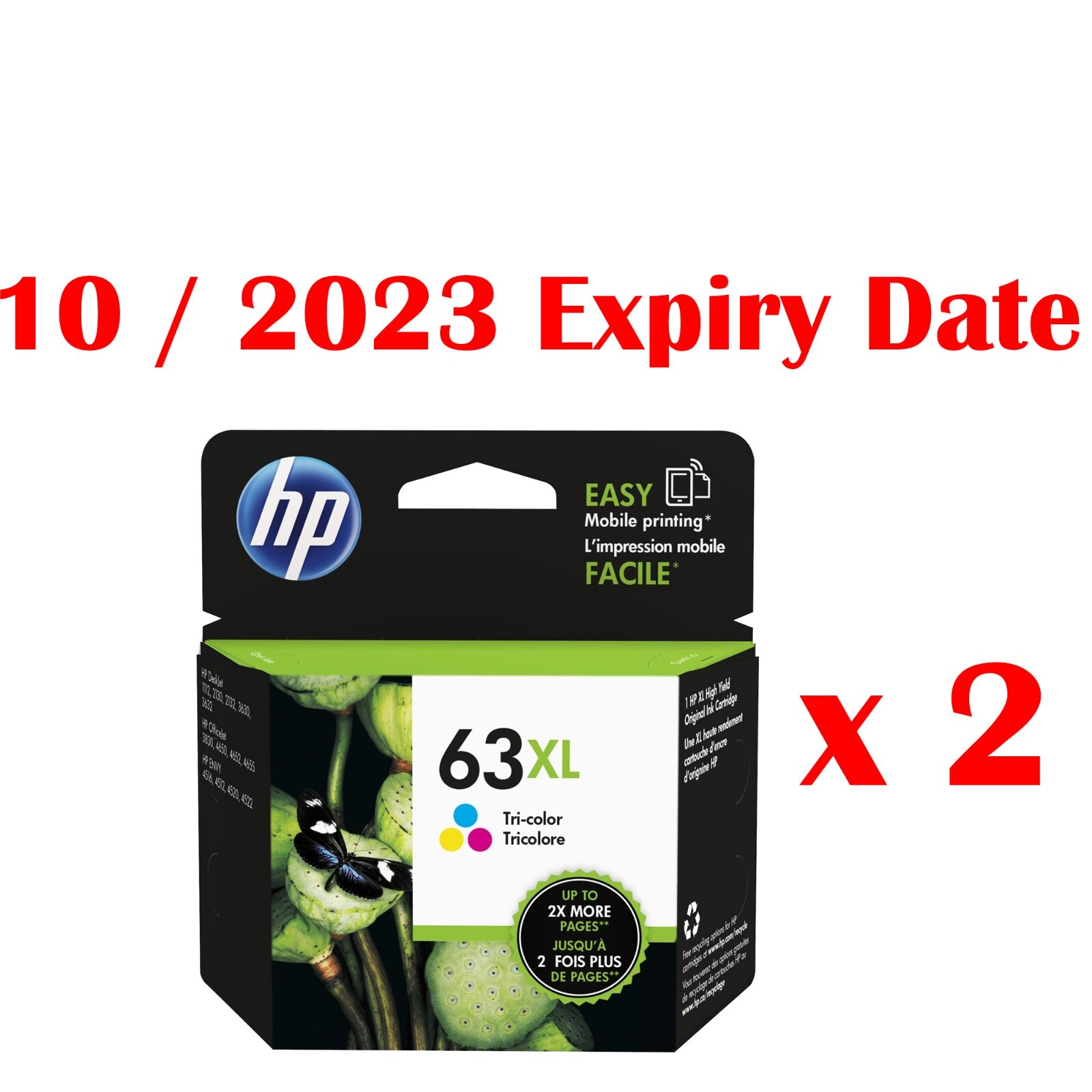 Genuine HP 63XL Colour Deskjet 1112 2130 3630 Envy 4520 4522 OJ 3830 ...