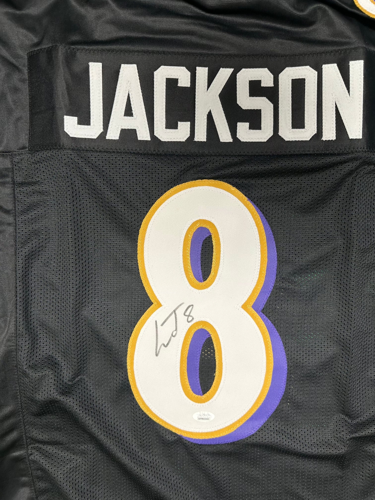 Lamar Jackson Custom Baltimore Black Autographed Football Jersey (JSA ...