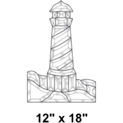 12" x 18" Exquisite Clear Glass Lighthouse w/Rocks Bevel Cluster EC801 ...