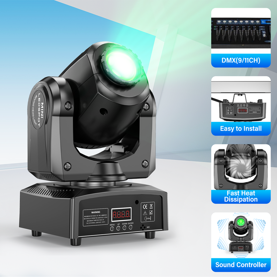 8PCS 120W LED Moving Head Light RGBW Gobo Beam Stage DMX Spot Lighting ...