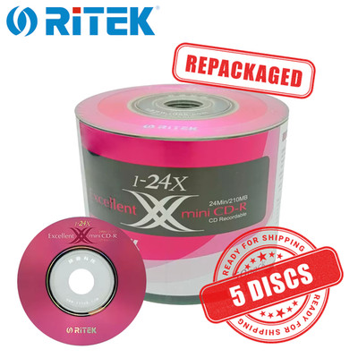 Ritek Mini CD-R 24x 8cm 3" 210 MB Blank CD Recordable Disc 3in 210MB ...