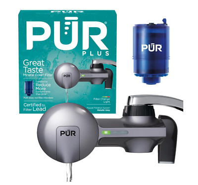 PUR PLUS | Faucet Mount Water Filter System Metallic Gray 328785001686 ...