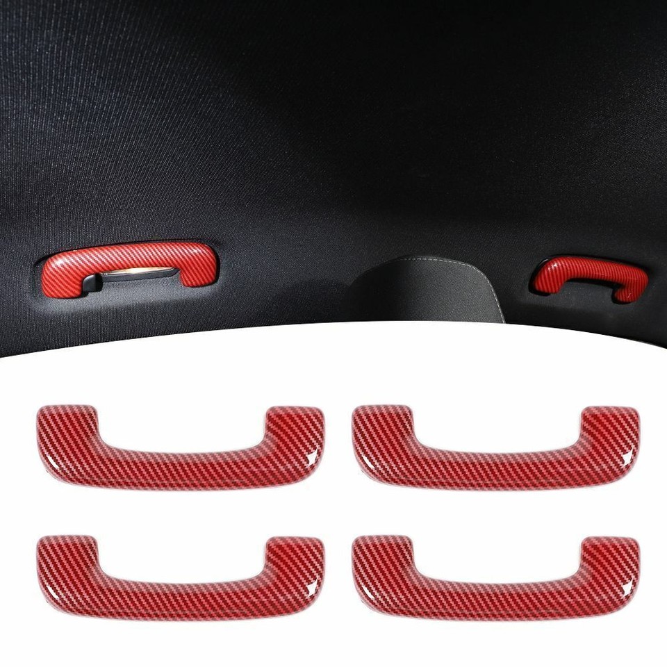 41x Red Carbon Inner Full Set Panel Decor Cover Trim Kit for Dodge ...
