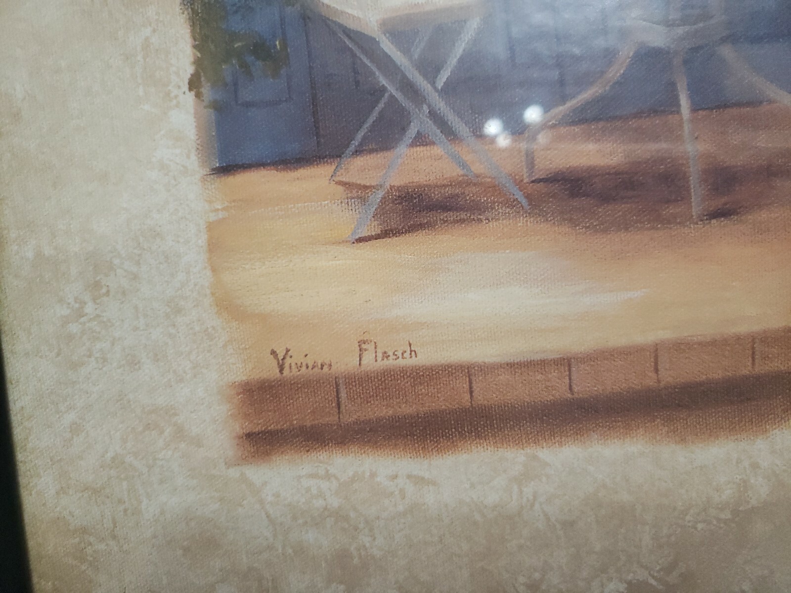 Vintage Art Print BEL CAFFE by Artist Vivian Flasch, Framed Approx 22 ...