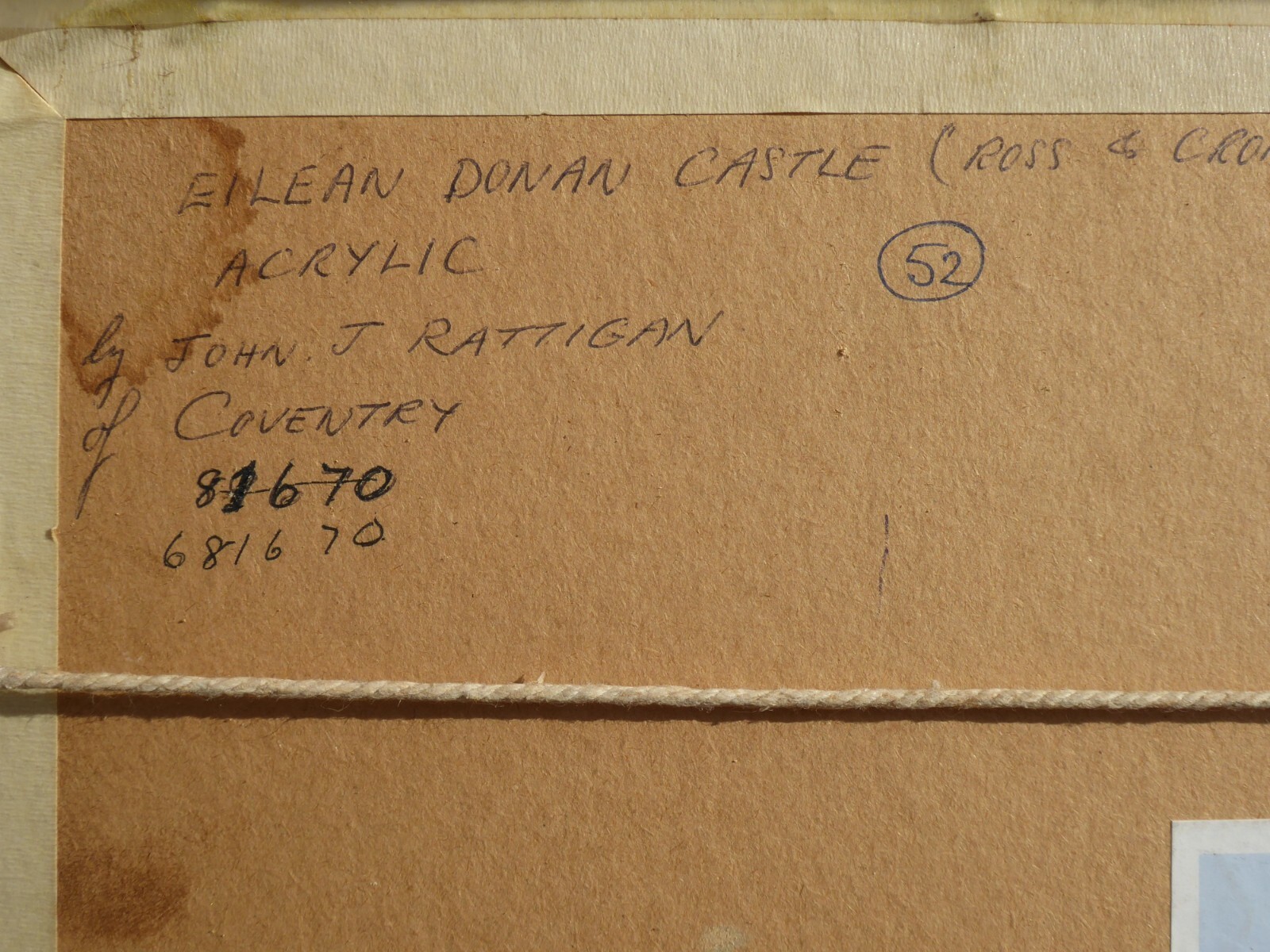 Eilean Donan Castle, John J Rattigan framed acrylic painting Scottish ...