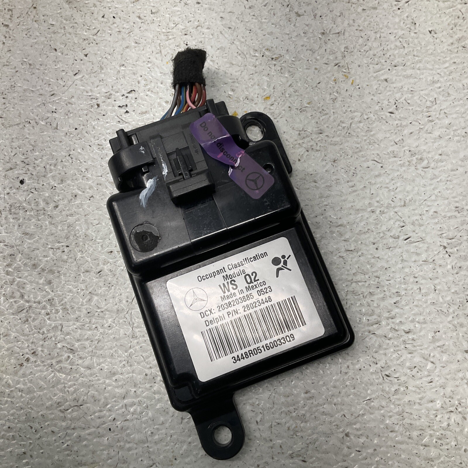 05-2007 mercedes w203 c230 front passenger seat occupancy sensor module ...