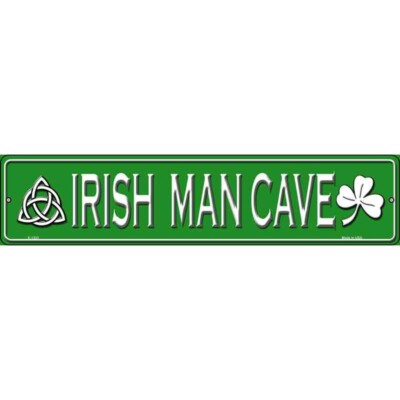 Irish Man Cave Novelty 24"x5" Metal Street Sign Plaque Home Door Garage ...