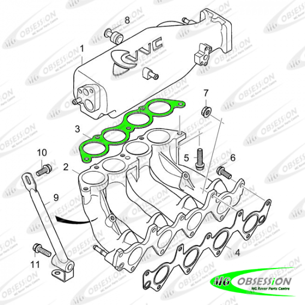 MGF / MG TF UPPER INLET MANIFOLD GASKET GENUINE MG ROVER 135 / 160 ...