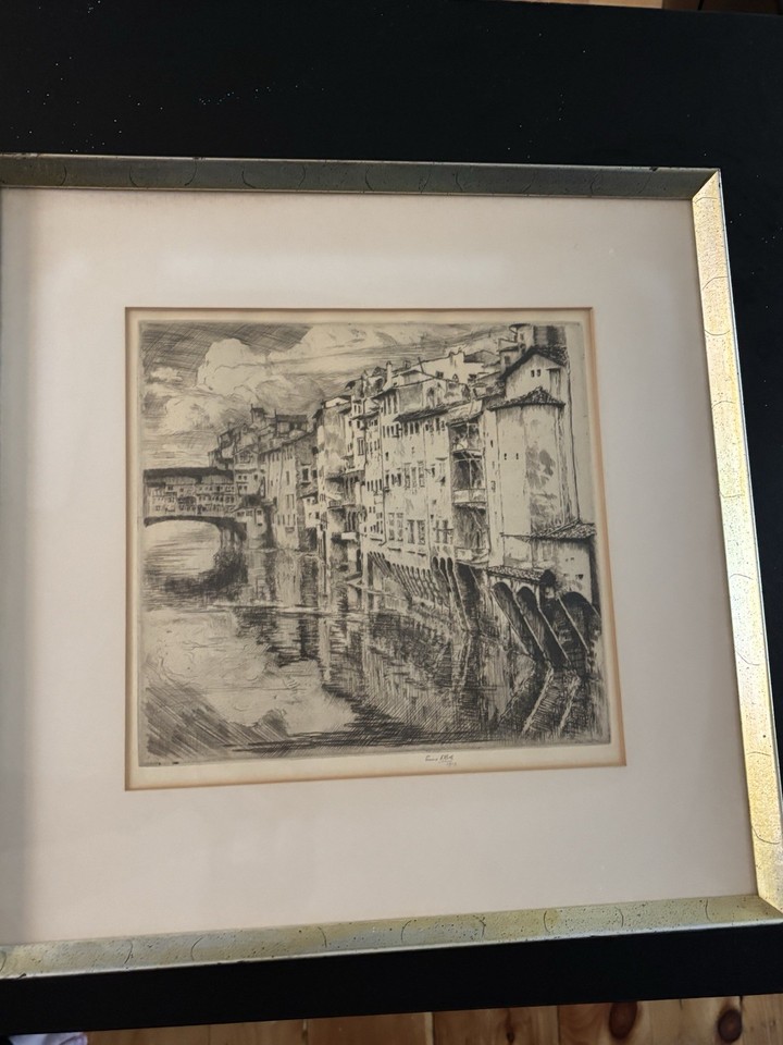 Vintage 1913 Ernest Davis Roth Etching 'Venice' Bridge Pencil Signed | eBay