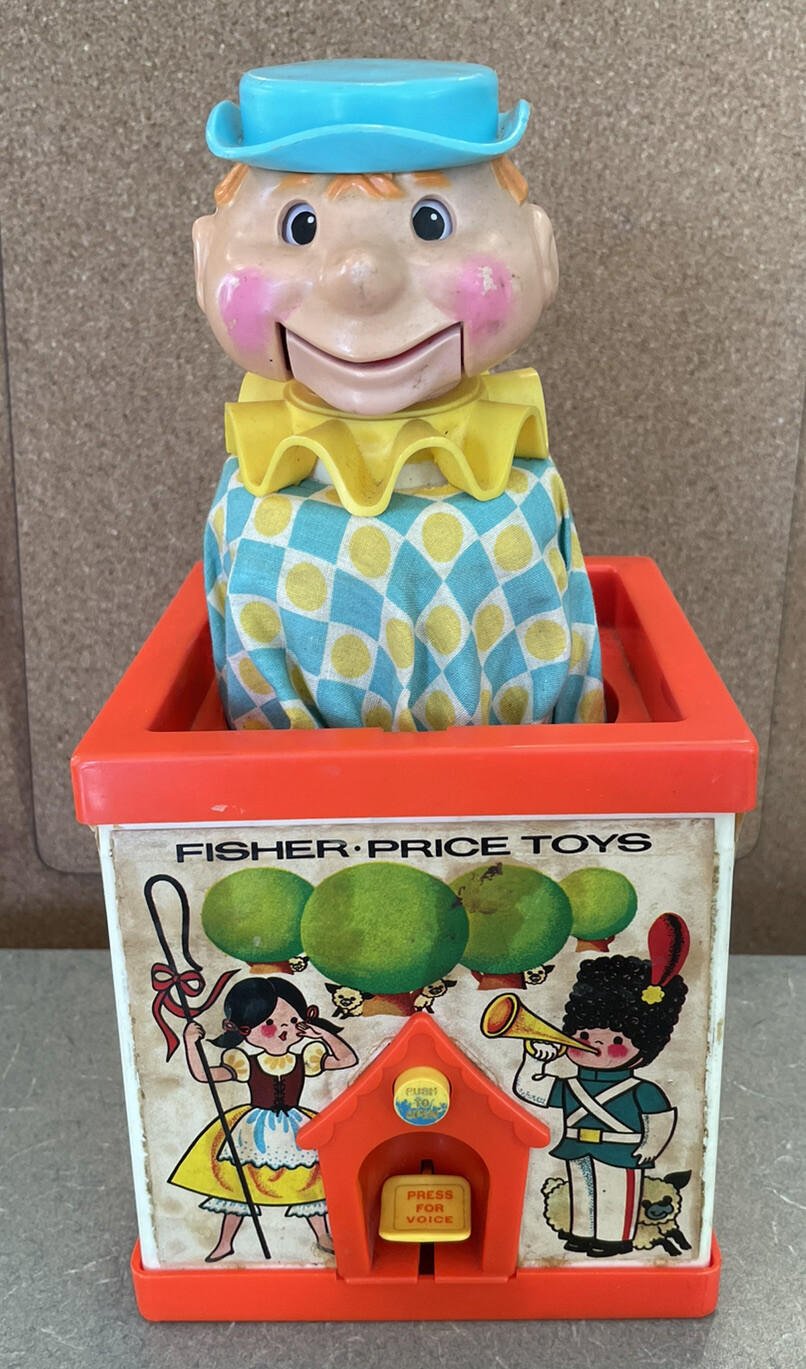 Vintage 1970 Fisher Price Jack in the Box Puppet USA Works Great Clean ...