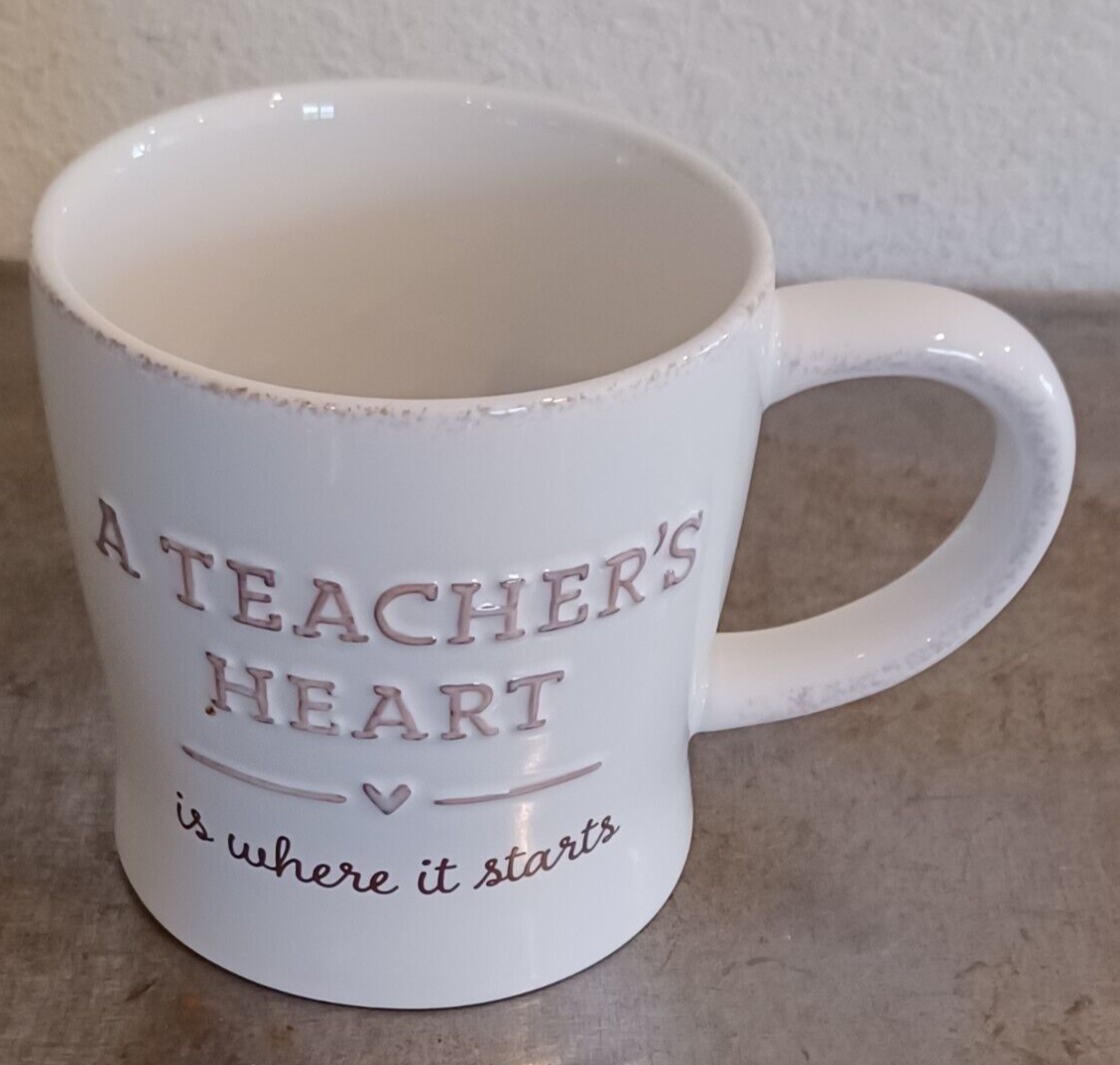 Hallmark Ceramic Mug A Teacher's Heart Is Where It Starts 4" Tall | eBay
