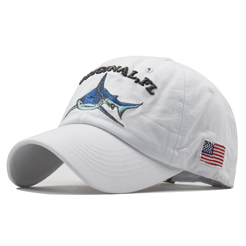 New Washed Embroidered Shark Baseball Cap For Men 2020 Hat Summer ...