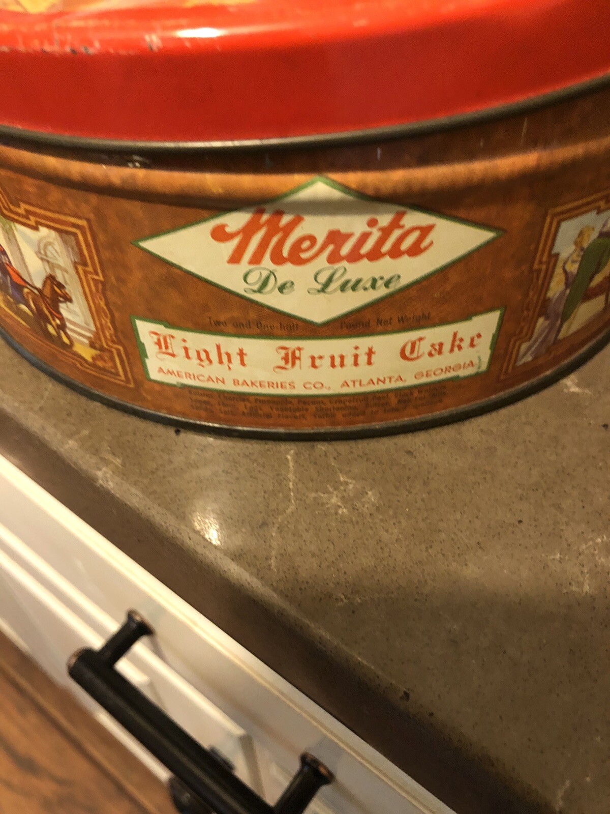 Merita De Luxe Light Fruit Cake Vintage Tin American Bakeries Co ...