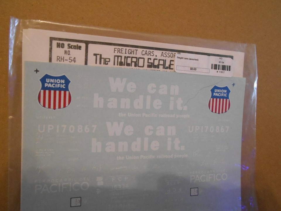 Microscale HO SCALE Decals Freight Cars Assorted UNION PACIFIC RH-54 | eBay