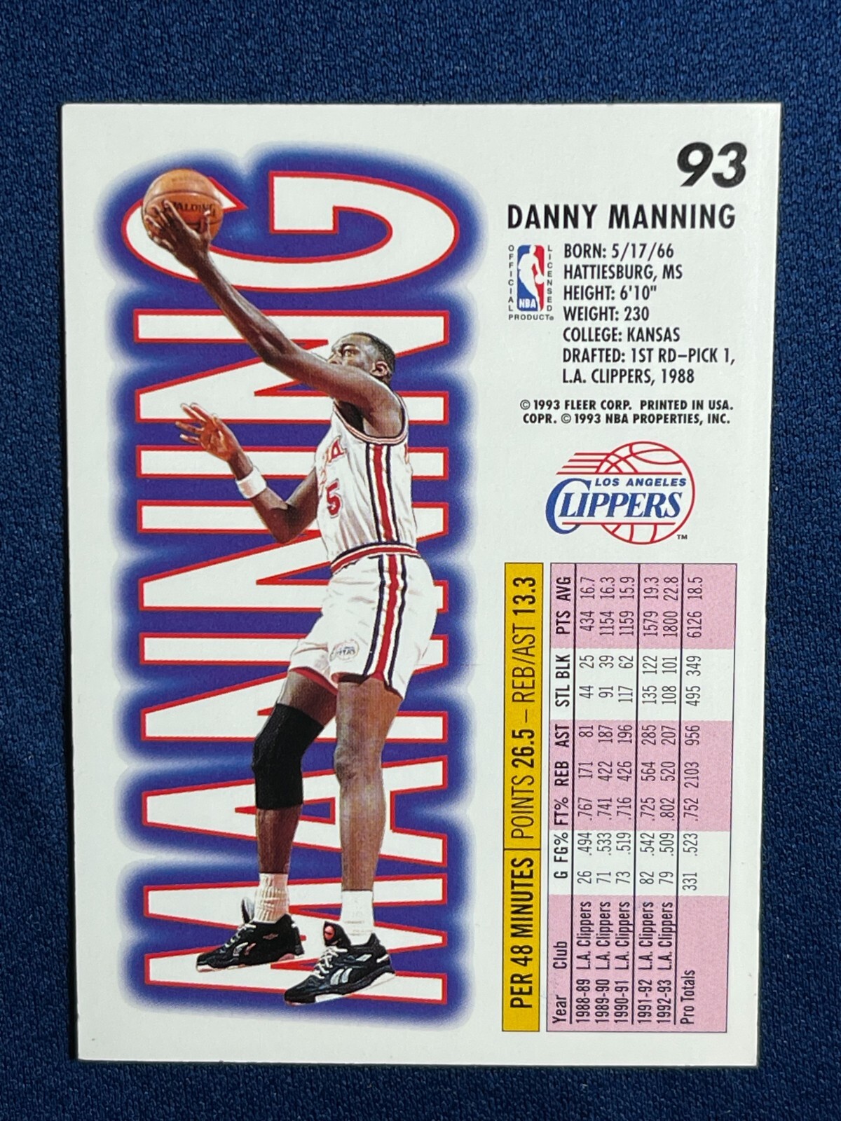1993-94 Fleer - #93 Danny Manning for sale online | eBay