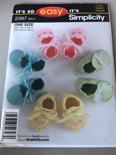 💐 SIMPLICITY #2397 - BEAUTIFUL (2 STYLE) FELT BABY BOOTIES - SHOES ...