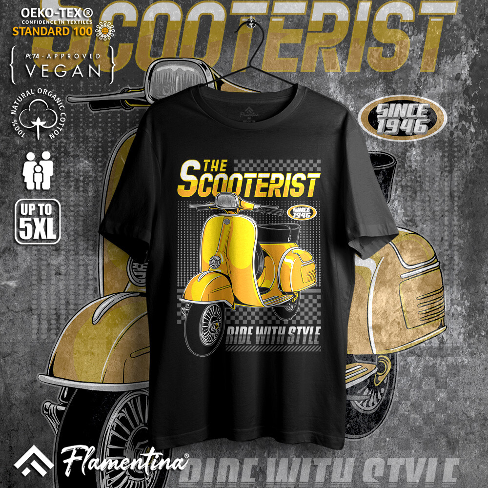 Scooterist Mens T-Shirt Motorcycle Scooter Vintage Mod Motor Bike Dirt ...